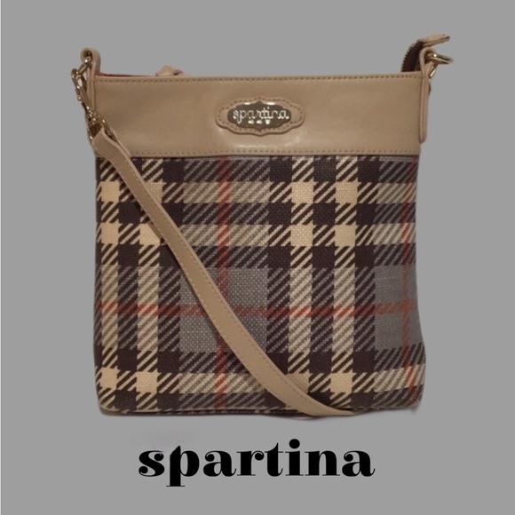 Spartina 449 | Bags | New Spartina 449 Crossbody Daufuskie Island Leather Linen Tanbrowngray ...